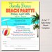 Beach Party School Dance Flyer, Hawaiian Tropical Luau Theme School Pto ...