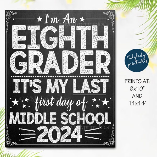 First Day 8th Grade of School Sign - Etsy