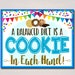 Cookie Booth Sign, A Balanced Diet is a Cookie in Each Hand Banner ...