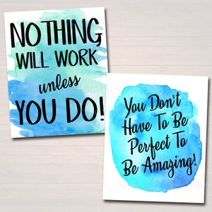 Inspirational Watercolor Posters: Classroom Decor Set (digital Download ...