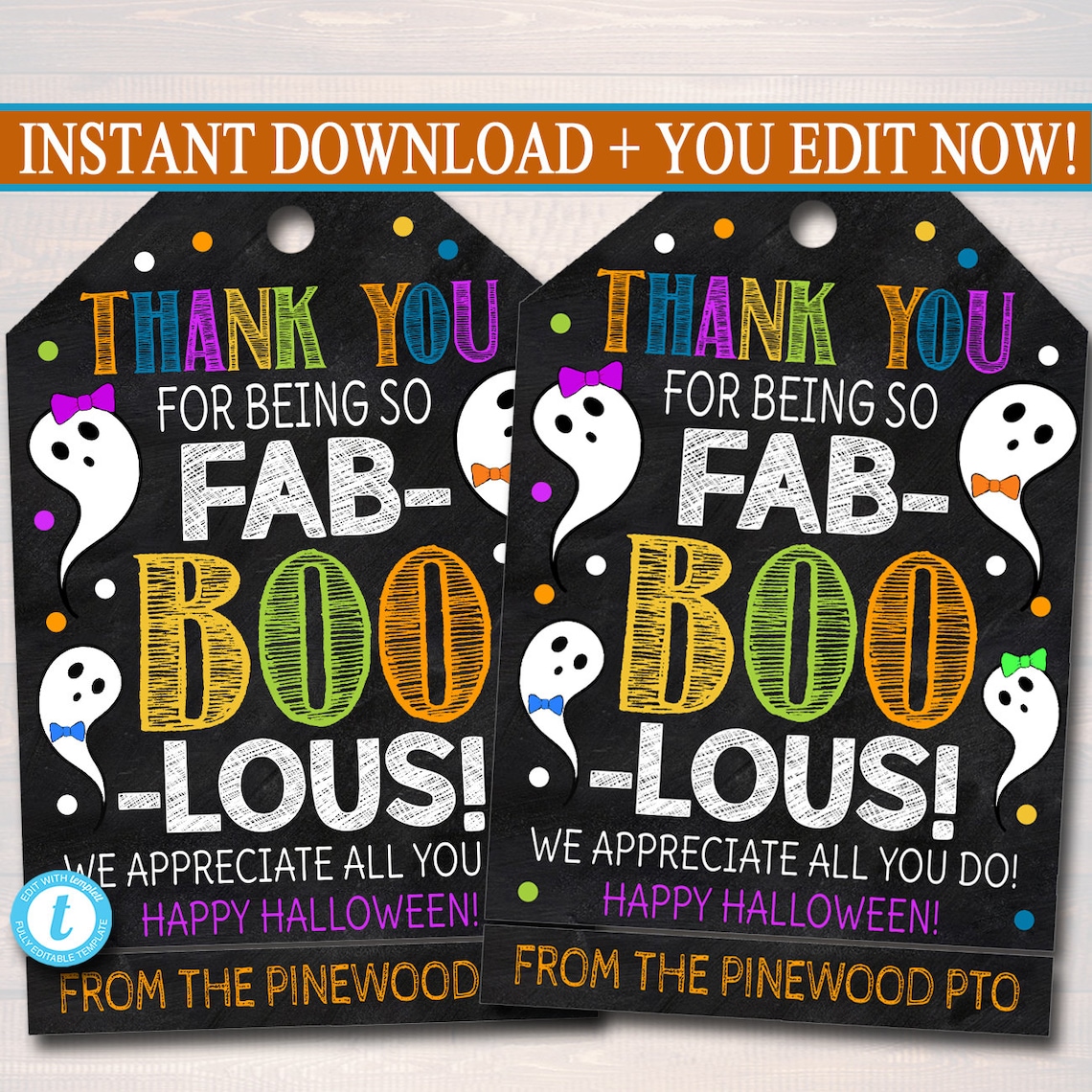 Halloween Gift Tags, Halloween Appreciation Favor Tags, Thanks for ...