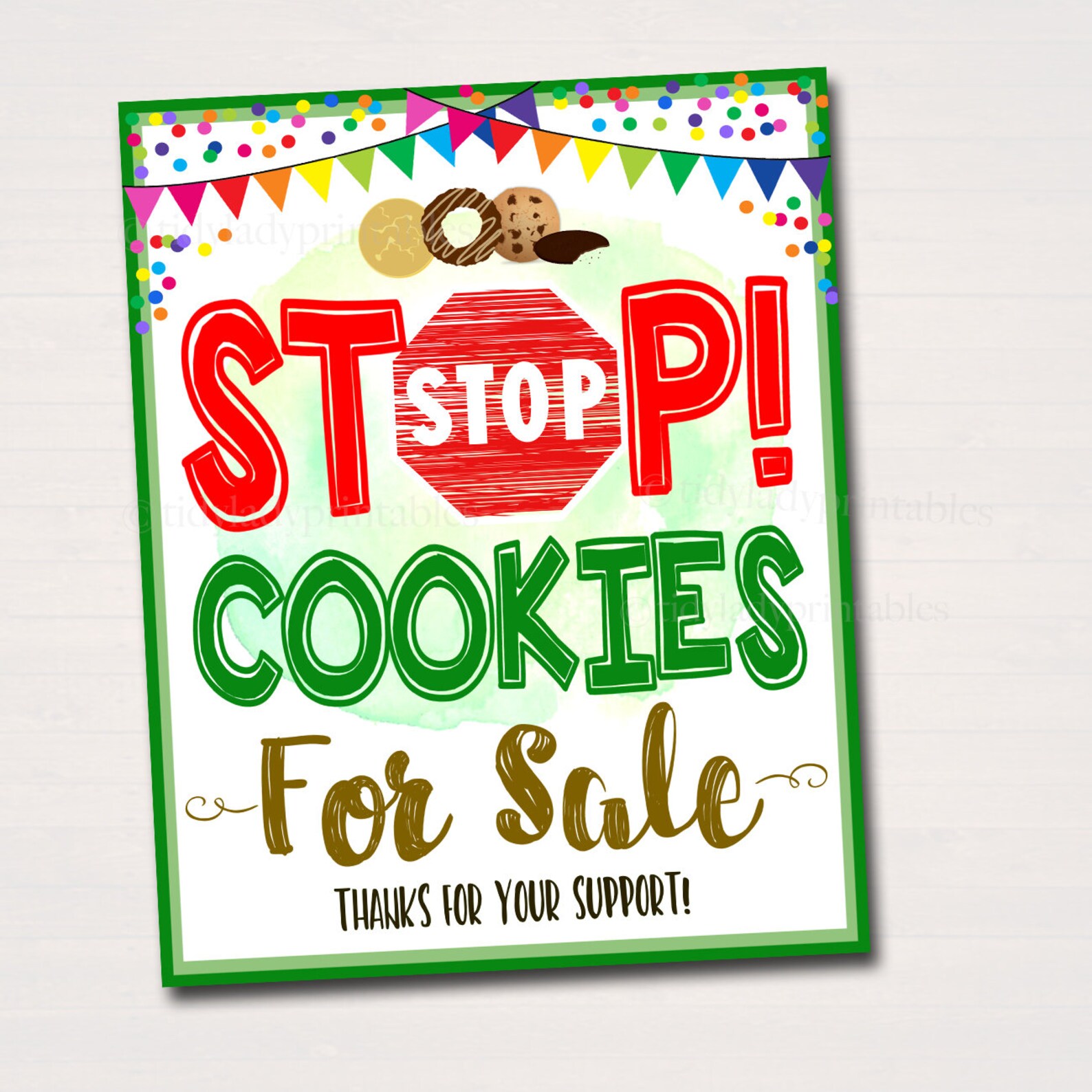 Cookie Booth Sign Set Donate Cookies to Local Heroes Stop - Etsy
