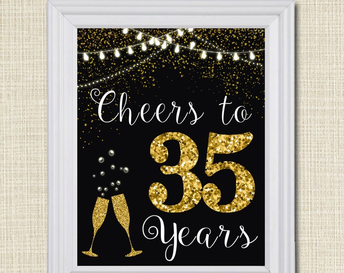 Rose Gold 35th Birthday Sign, You Have Been Loved for 35 Years Sign ...