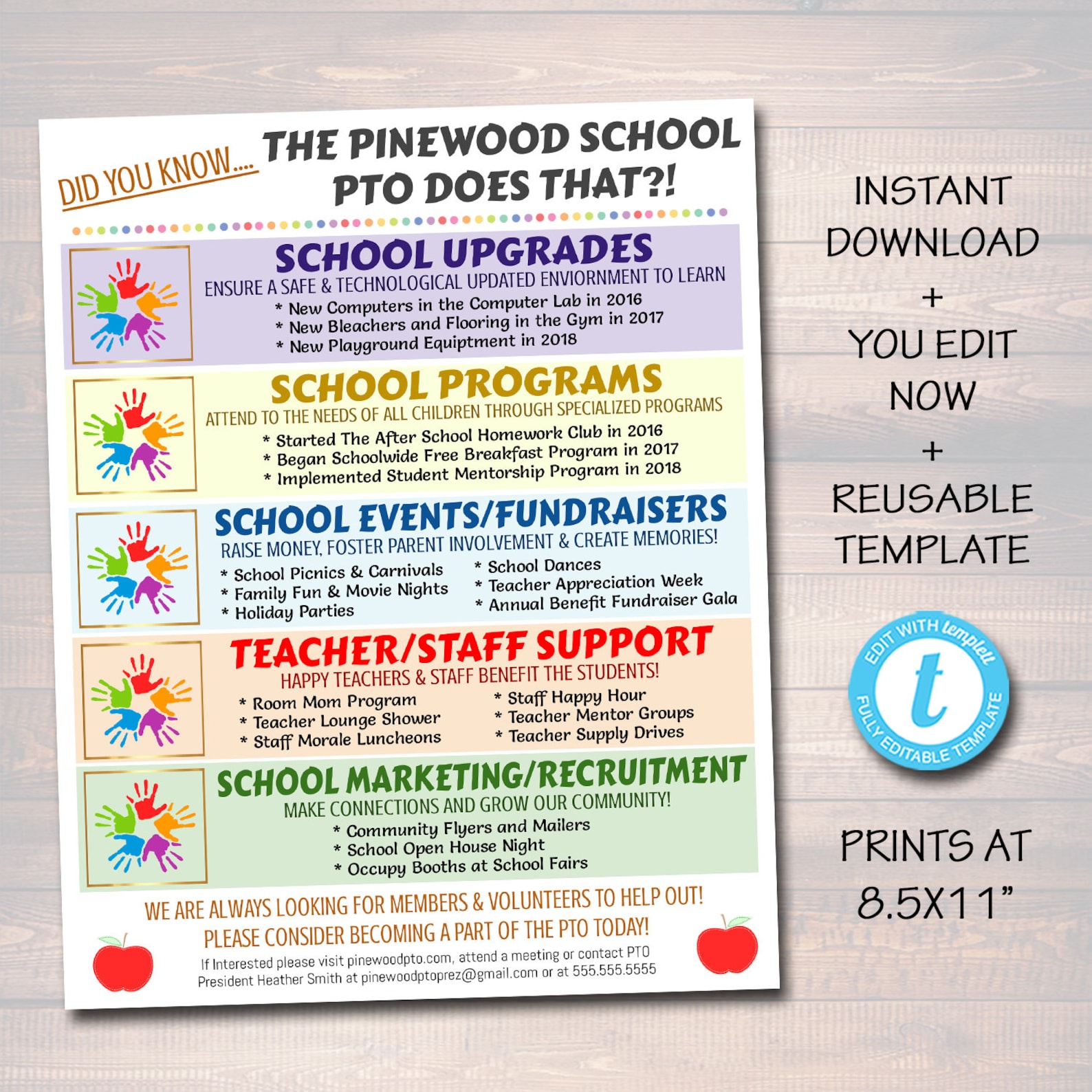 EDITABLE PTO PTA Form Did You Know the Pto Pta Does That | Etsy