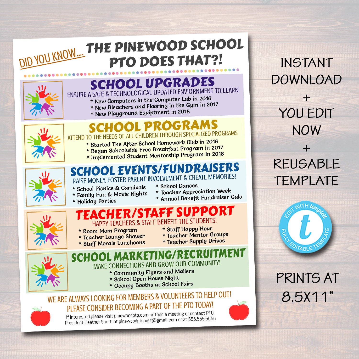 EDITABLE PTO PTA Form Did You Know the Pto Pta Does That | Etsy