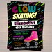 EDITABLE Glow Skating Birthday Invitation Cosmic Skatel Neon - Etsy