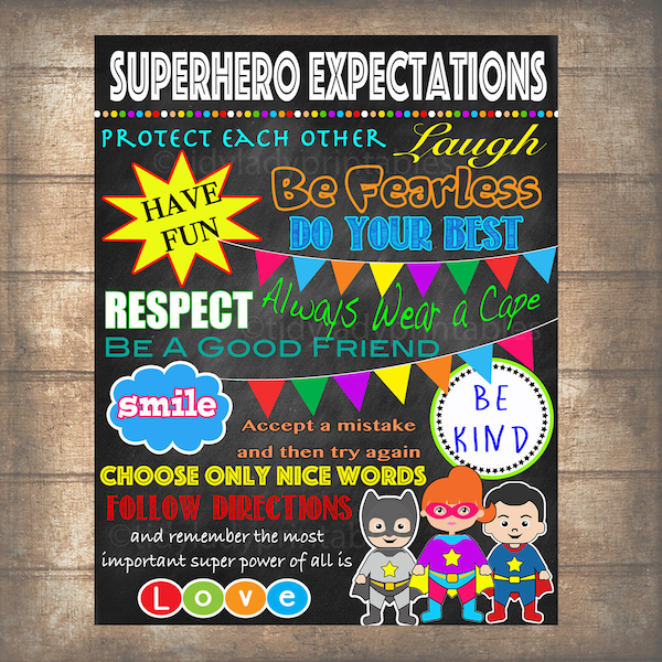 Superhero Poster - Etsy