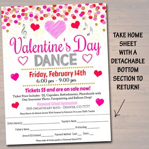 EDITABLE Valentine's Day Dance Set School Dance Flyer Party Invite ...