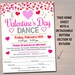EDITABLE Valentine's Day Dance Set School Dance Flyer Party Invite ...