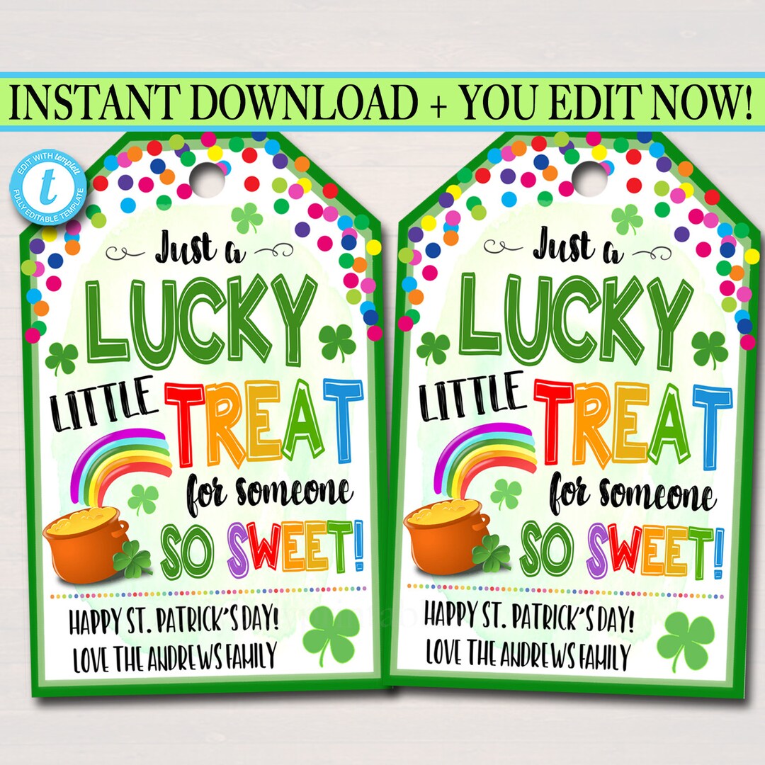 St. Patricks Day Treat Tags, Lucky Treat for Someone Sweet, Cereal ...
