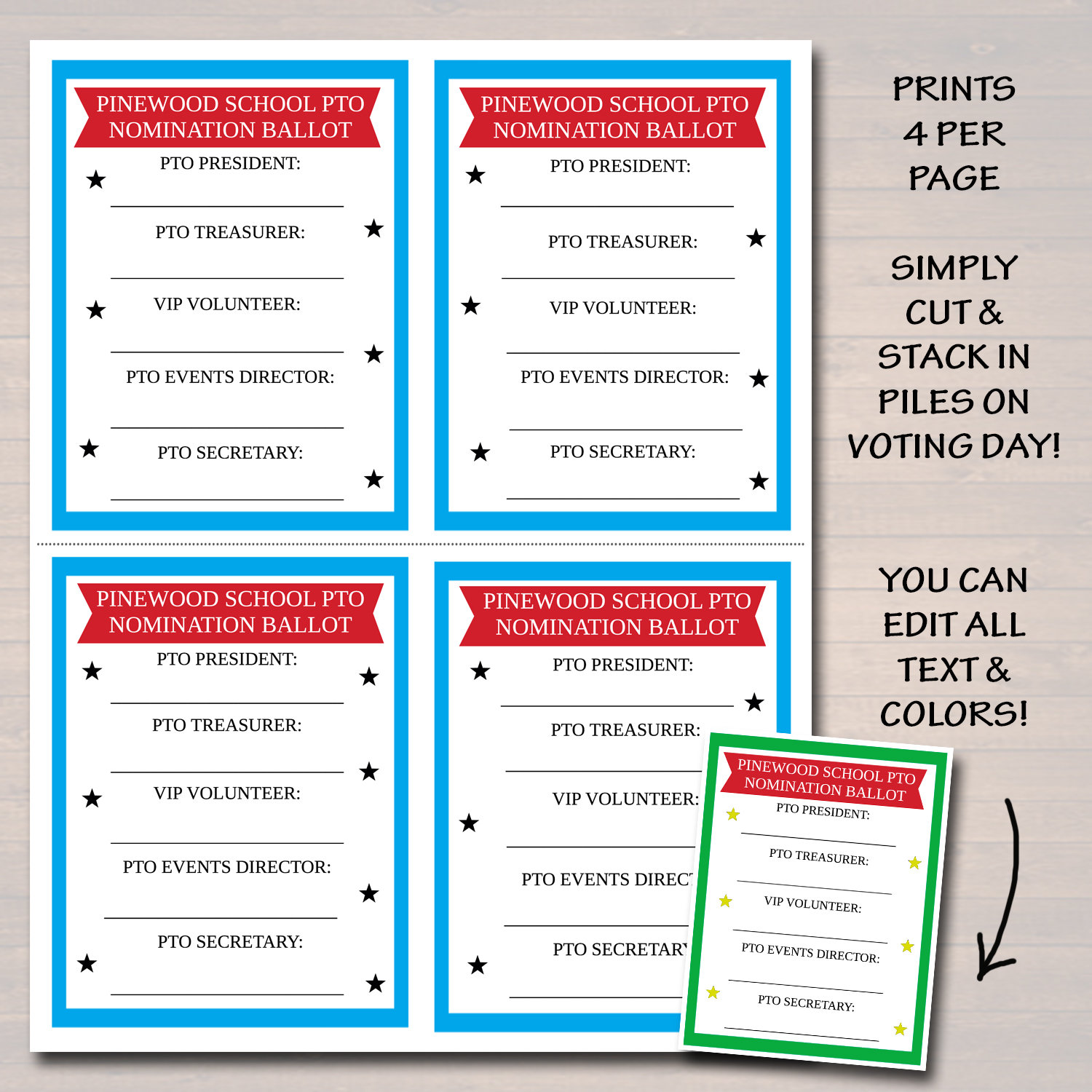 Editable PTO PTA Election Flyer & Ballot (digital Download) - Etsy