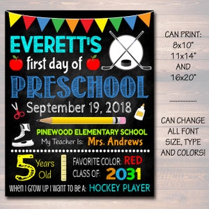 First Day of School Sign, Back to School Chalkboard Poster ...