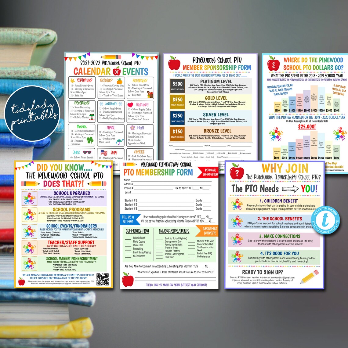 Editable PTO PTA Forms Bundle: School Marketing Templates - Etsy