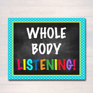 Classroom Decor, Whole Body Listening Poster, Kindergarten, Elementary ...