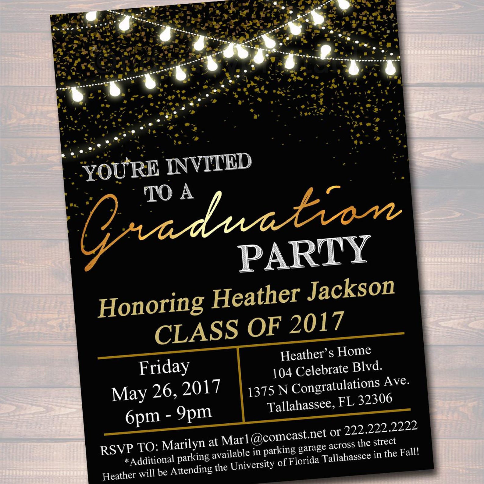EDITABLE Graduation Party Invitation High School Graduation - Etsy