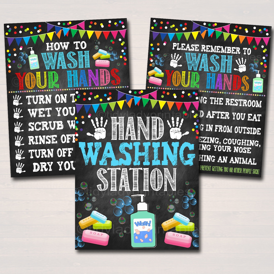 Hand Washing Posters, Health Safety Prevention Posters, School ...