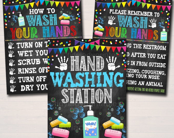 Wash Your Hands Bulletin Board Kit - Etsy Canada