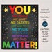 YOU MATTER Classroom Printable, Counseling Office Poster, Counselor ...