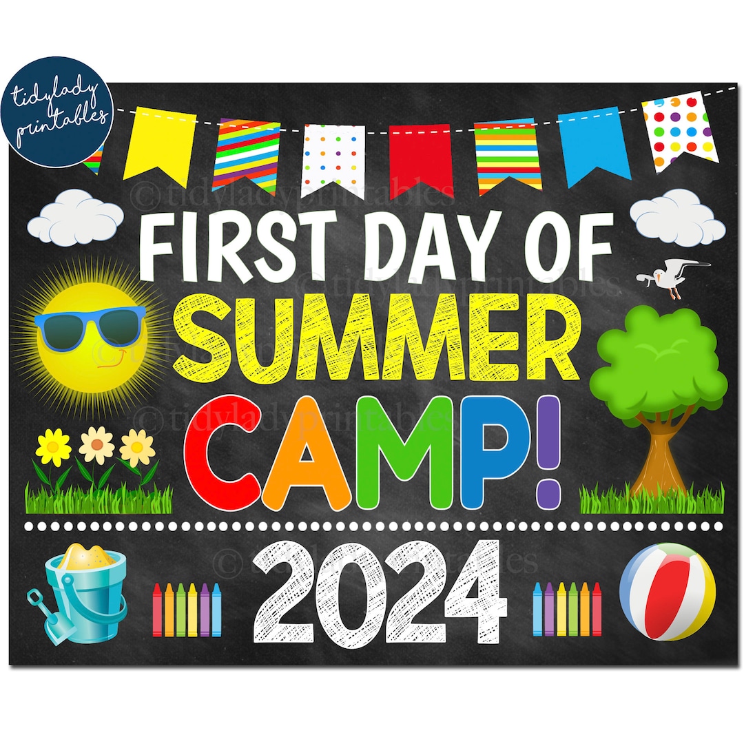 Buy First Day of Summer Camp Sign Printable Instant Download Photo Prop ...