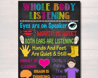 Whole Body Listening Poster - Etsy