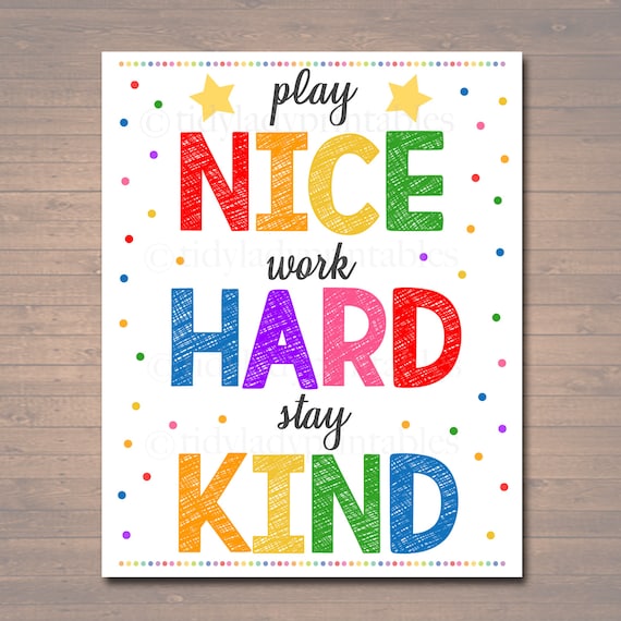 Work Hard And Be Kind Poster