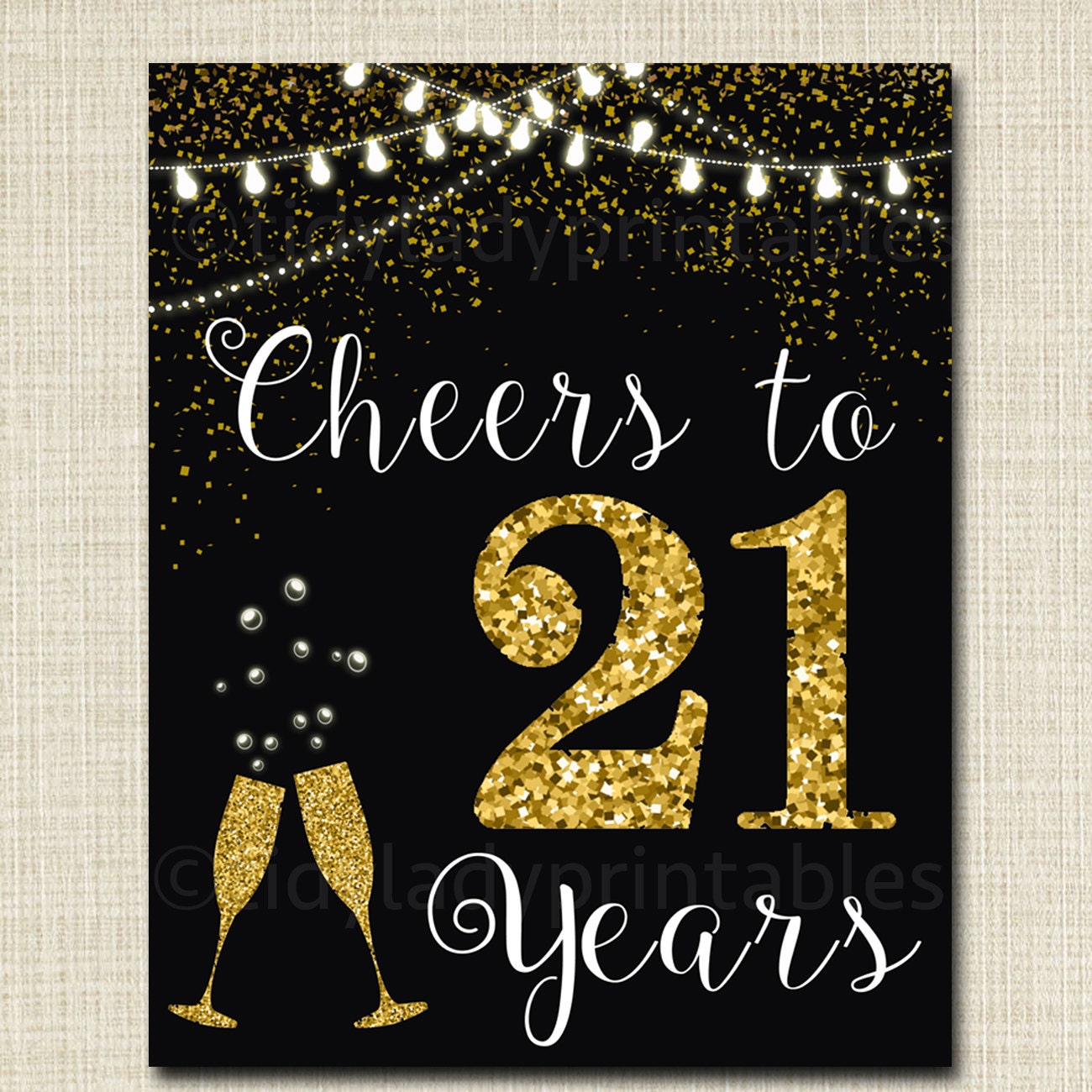 Cheers to Twenty-One Years Cheers to 21 Years 21st Birthday | Etsy