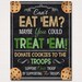Cookie Booth Sign, If You Can't Eat 'em Treat 'em, Donate Cookies for ...