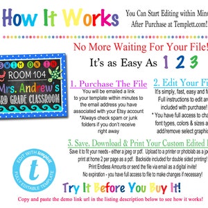 EDITABLE Printable Teacher Classroom Door Sign, Under the Sea Themed ...