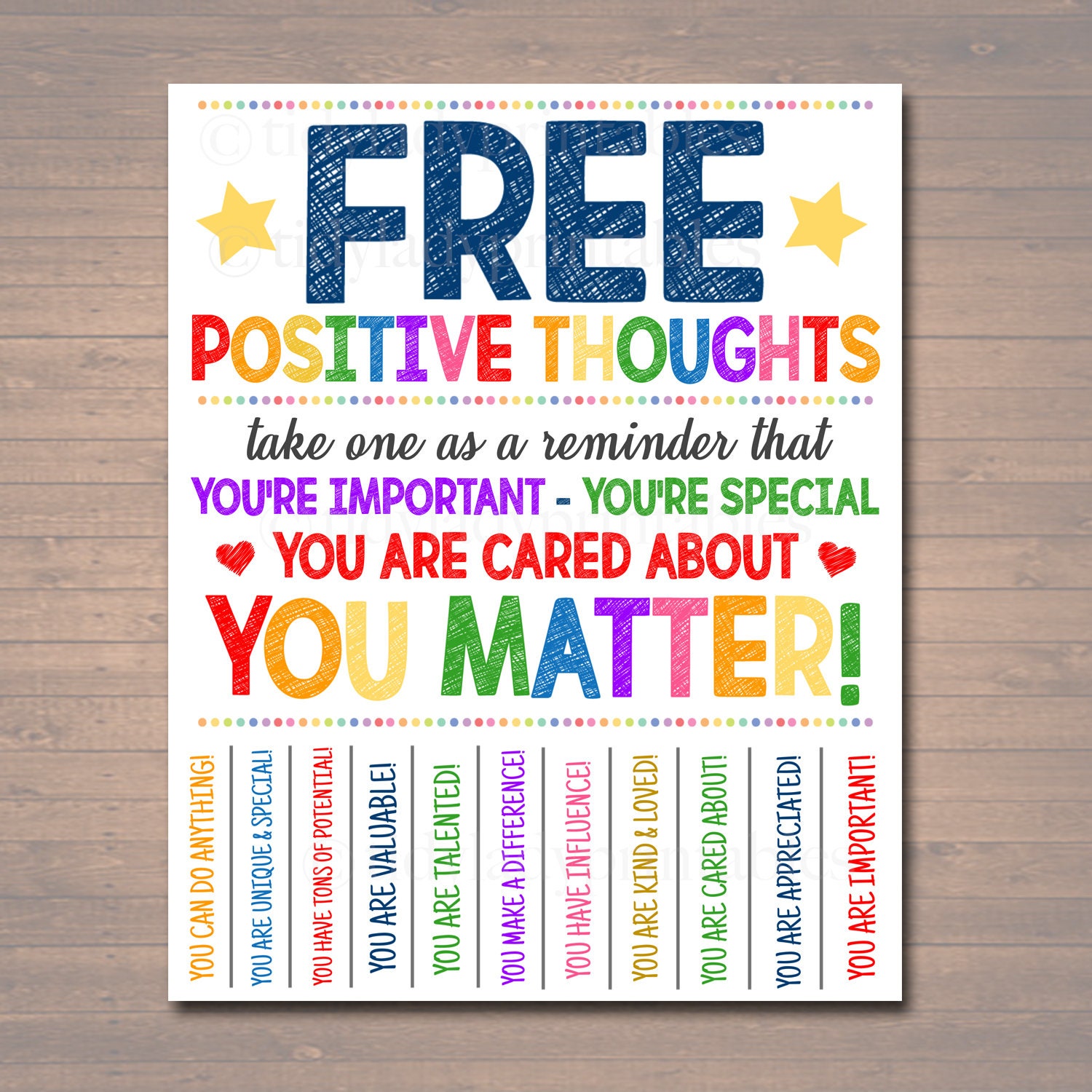 School Counselor Door Sign Positive Thoughts Tear off Flyer - Etsy UK