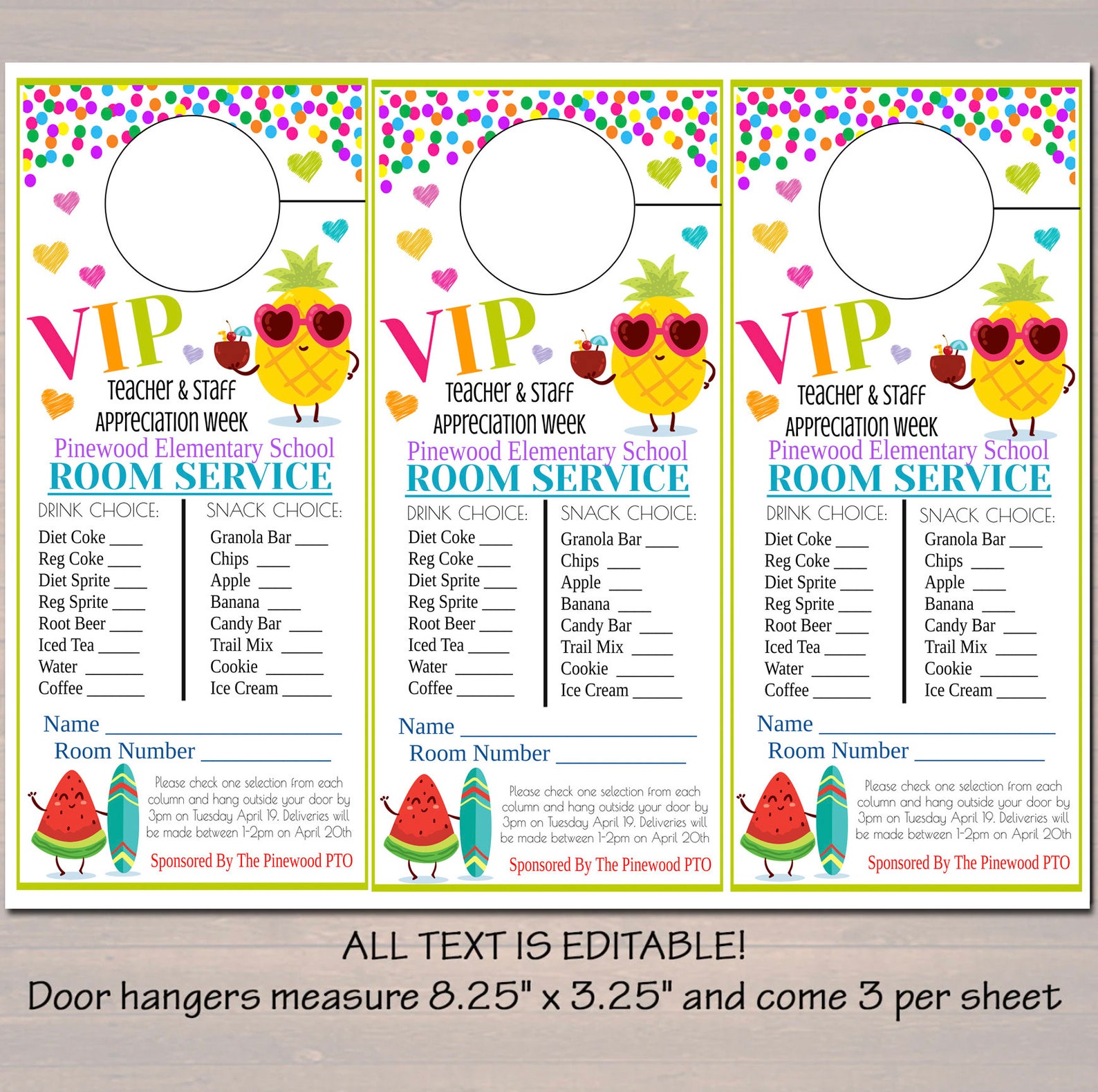EDITABLE Room Service Door Hanger INSTANT DOWNLOAD Teacher - Etsy