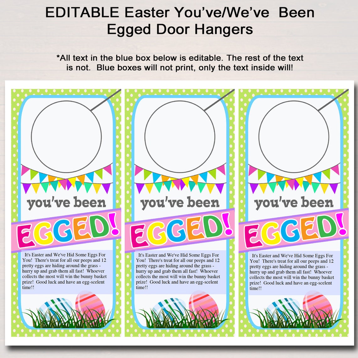 You've Been Egged Door Hangers Easter Egg Hunt Sign Kit - Etsy
