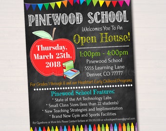 Childcare Open House Flyer, Preschool Open House Mailer, Open House ...