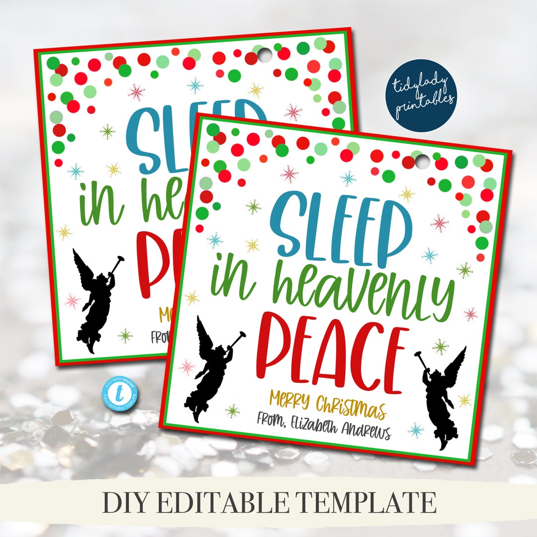Christmas Gift Tags, Sleep in Heavenly Peace, Religious Holiday Tag ...
