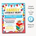 Family Literacy Night Flyer, Printable PTA PTO Flyer, School Church ...