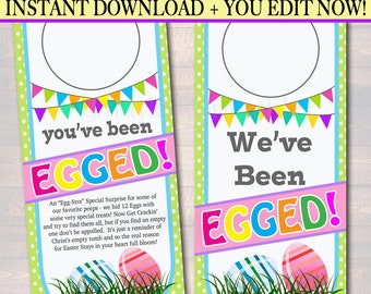 You've Been Egged Door Hangers, Easter Egg Hunt Sign Kit, Easter ...