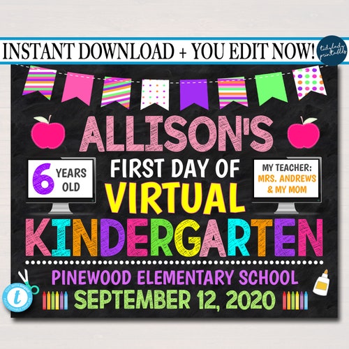 Editable First Day of School Poster DIGITAL FILE Printable - Etsy