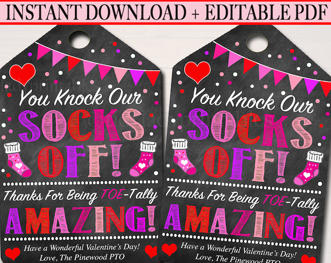 Christmas Sock Gift Tags Staff, Xmas Ugly Fuzzy Socks Mani Pedi Gift ...