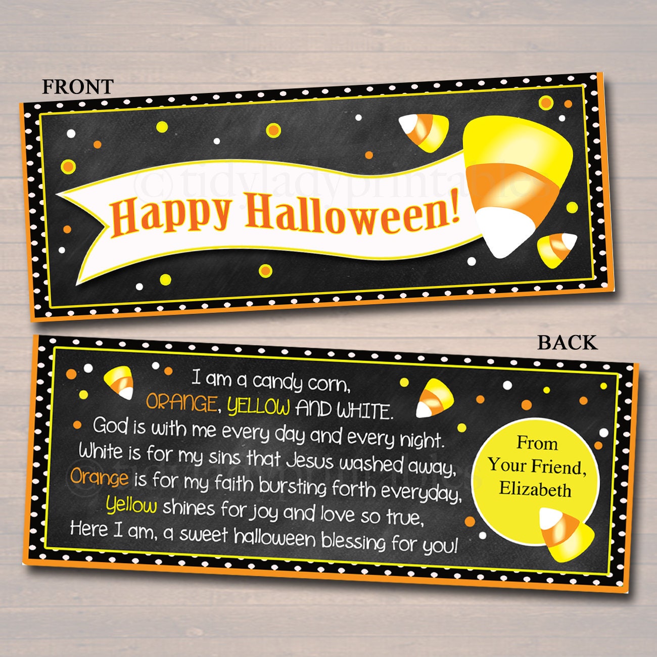 Religious Candy Corn Halloween Treat Bag Toppers (editable, Instant ...