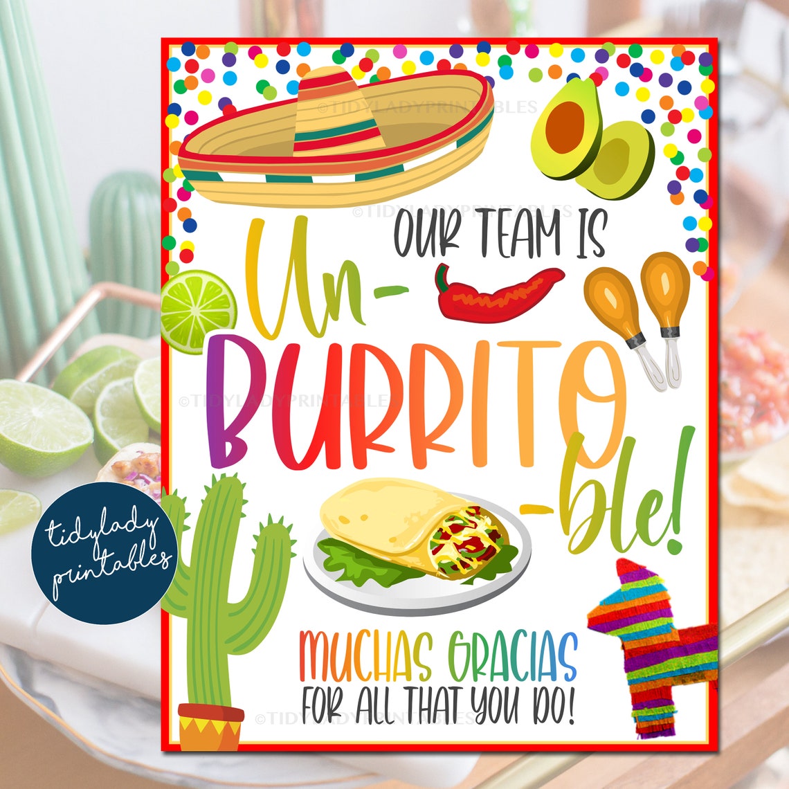 Burrito Appreciation Sign: Fiesta Theme Decor (digital Download) - Etsy