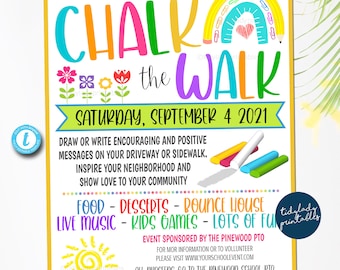 Walk the Chalk Flyer - Etsy