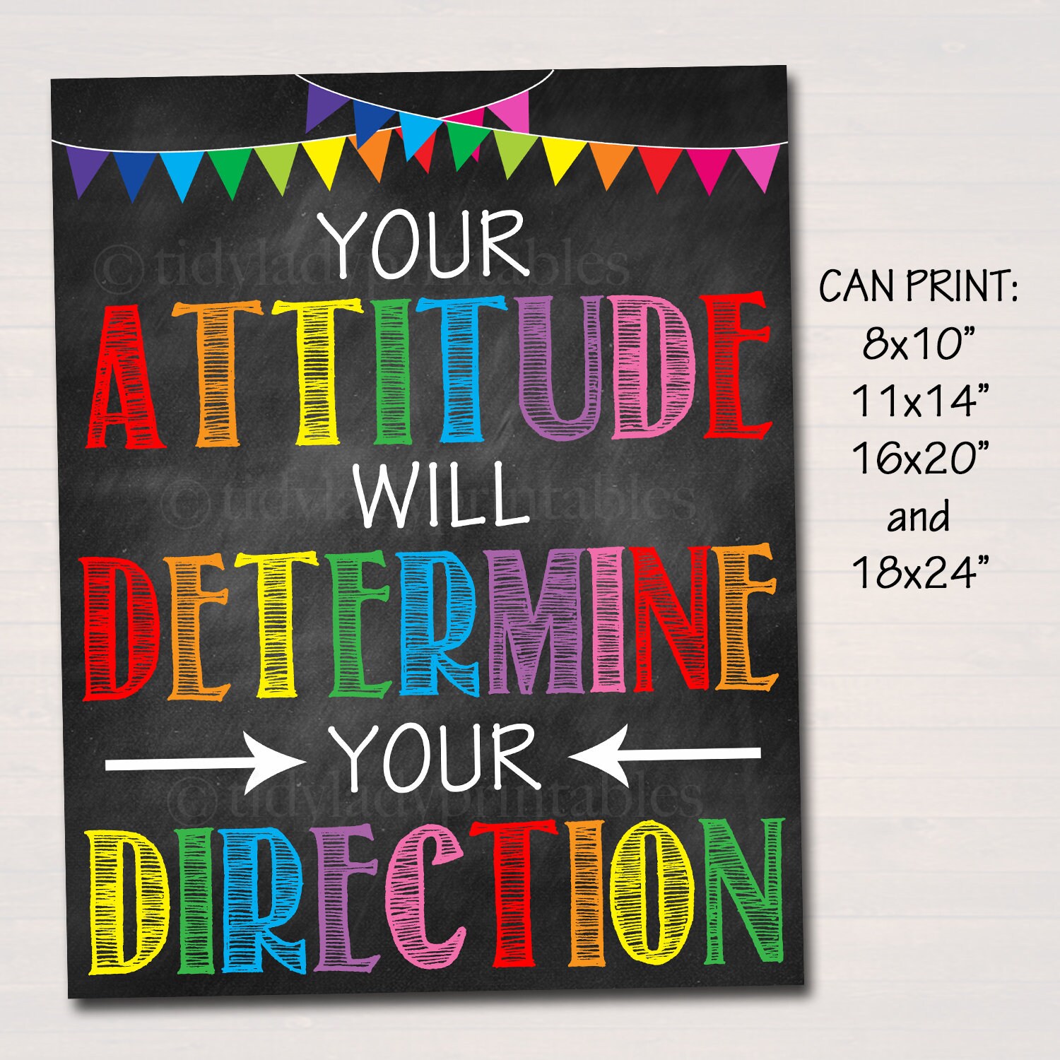 Classroom Poster: Positive Attitude, Chalkboard Style (digital Download ...