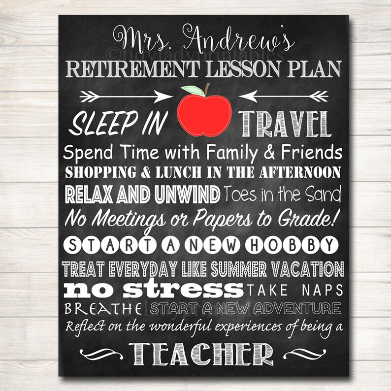EDITABLE Teacher Retirement Gift Chalkboard Printable Teacher - Etsy Canada