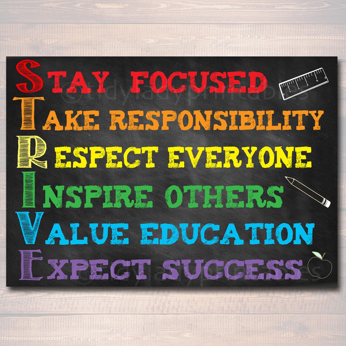 STRIVE Acronym Poster: Growth Mindset Classroom Decor (digital Download ...