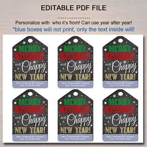 Christmas Lip Balm Tag: Merry Kissmas & Chappy New Year (editable PDF ...