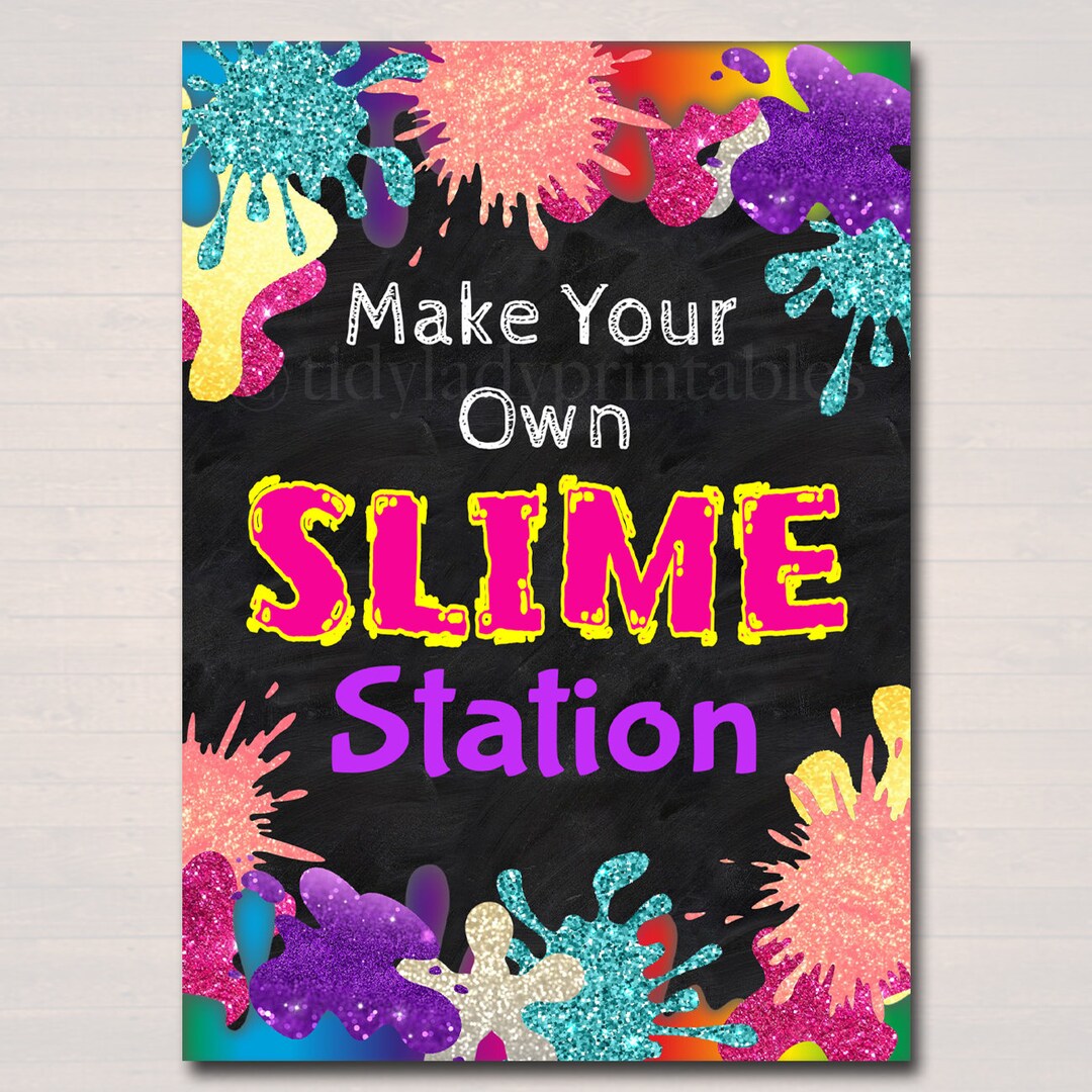 Slime Party Birthday Sign, Mad Scientist Kids Party, Make Your Own ...