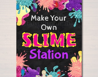 Slime Party Sign Girl - Etsy