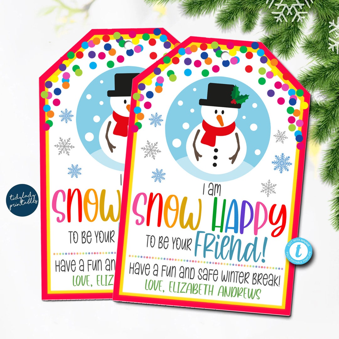 I Am SNOW Glad We're Friends Tag Happy We Are Friends Gift Tags ...