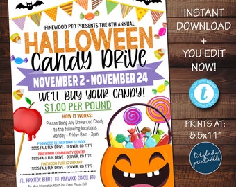 EDITABLE Trunk or Treat Flyer/invitation Printable Halloween - Etsy