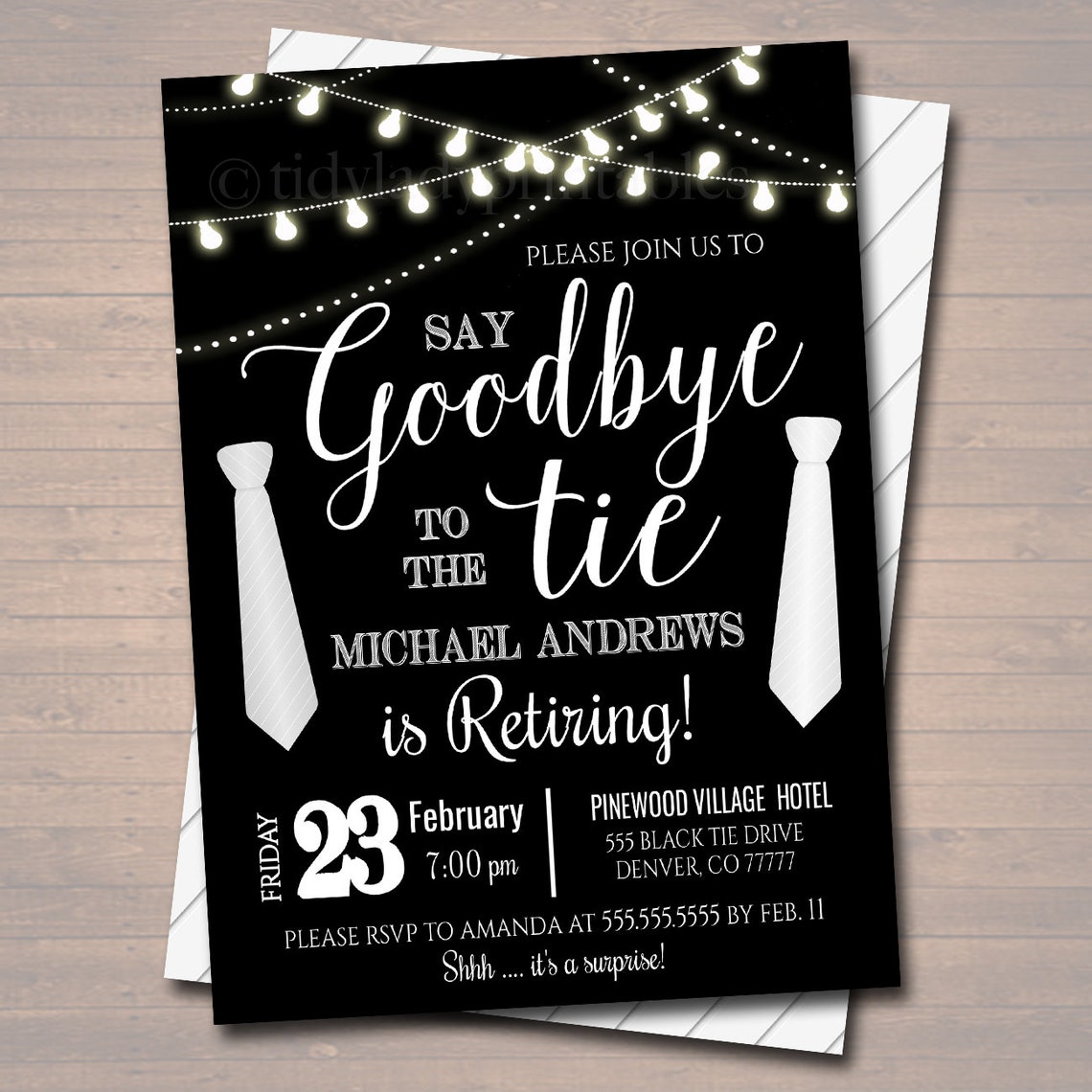 Editable Men's Retirement Invitation Printable Corporate | Etsy