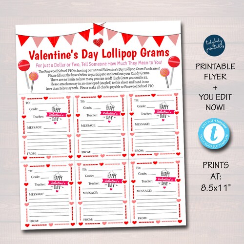 Valentine's Day Flower Gram Template Bundle - Etsy